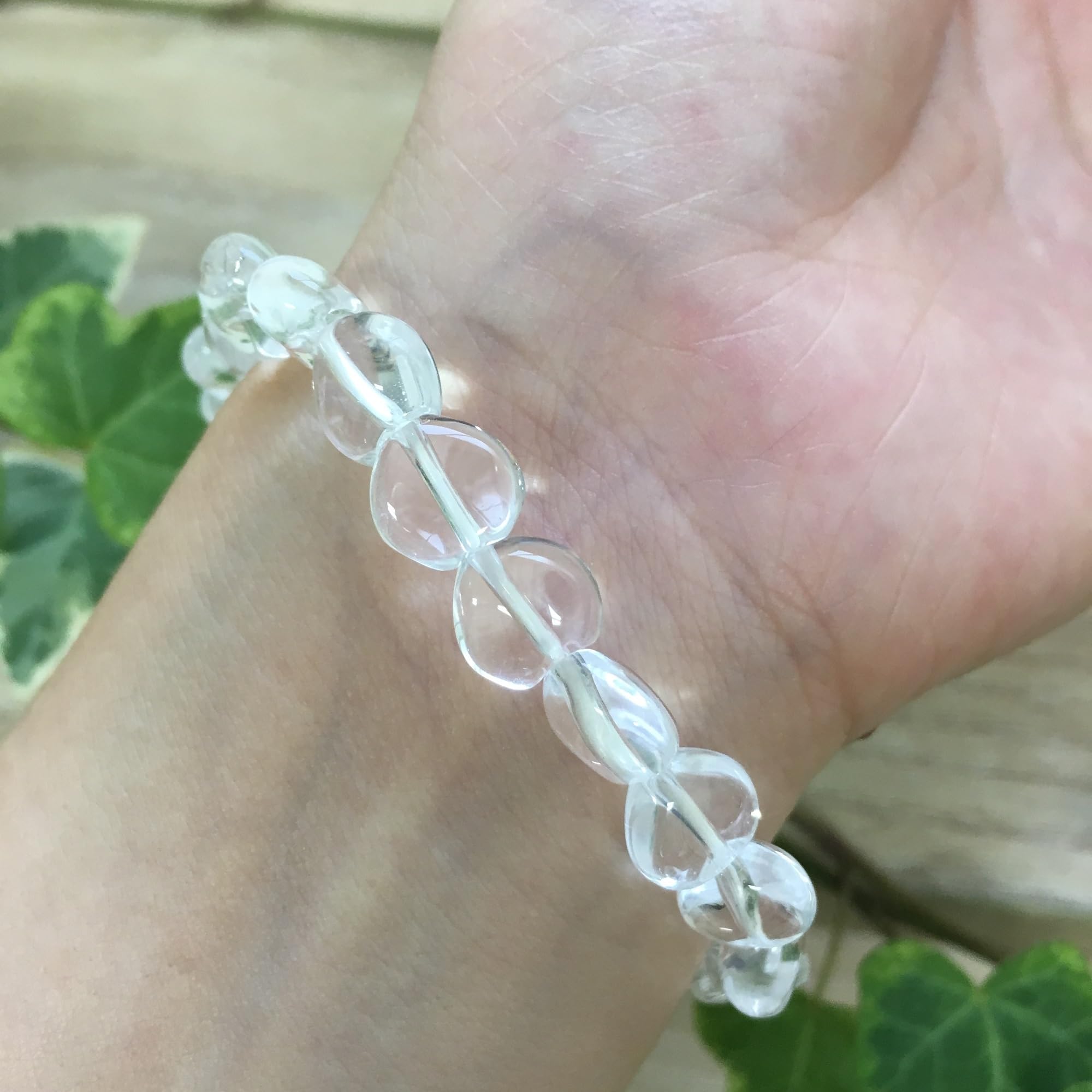 京都あさひ屋 Quartz Crystal Heart beads Bracelet Japanese Juzu Rosary Prayer beads Handmade in Kyoto UDA56