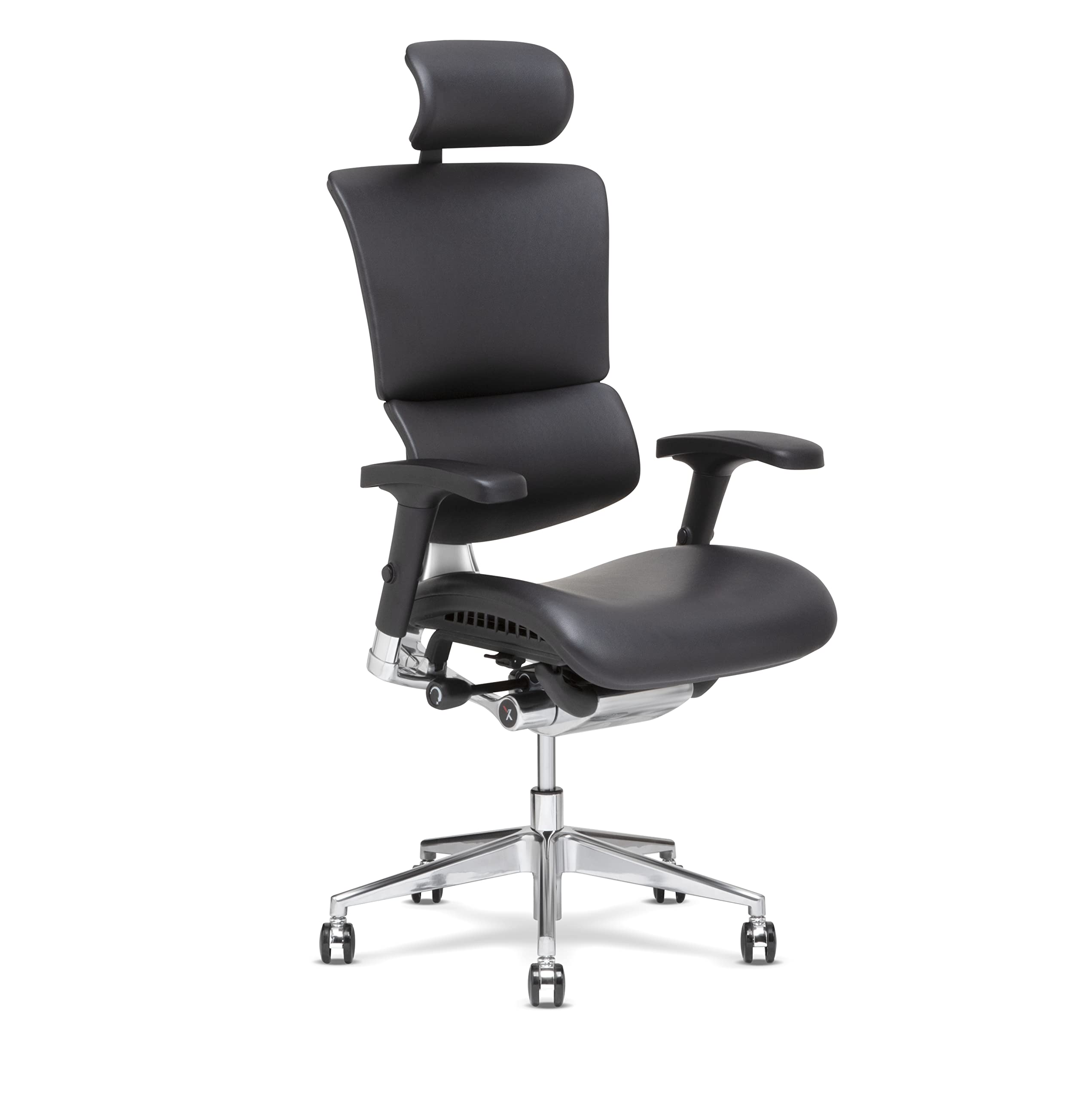 X-Chair X4 High End Executive Chair, Black Brisa with Headrest - Ergonomic Office Seat/Dynamic Variable Lumbar Support/Floating Recline/Stunning Aesthetic/Adjustable/Perfect for Office or Boardroom