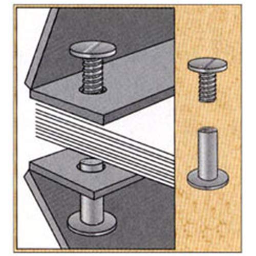 TruBind Aluminum Chicago Screw and Post Sets | 3 inch Post Length | 3/16 inch Post Diameter | Silver-Colored | 100 Screws and 100 Posts