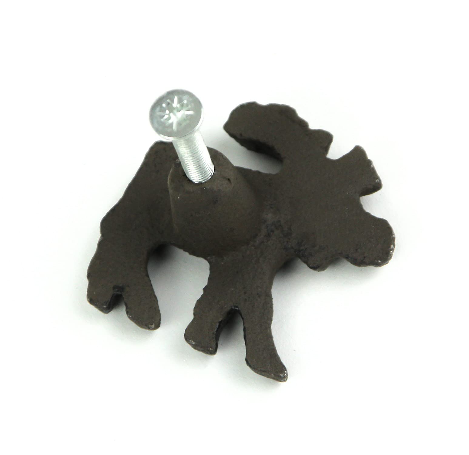 Zeckos Set of 24 Rustic Brown Cast Iron Moose Drawer Pulls and Cabinet Knobs - Each 2 Inches Long - Perfect for Western Lodge Decor and Furniture Enhancement