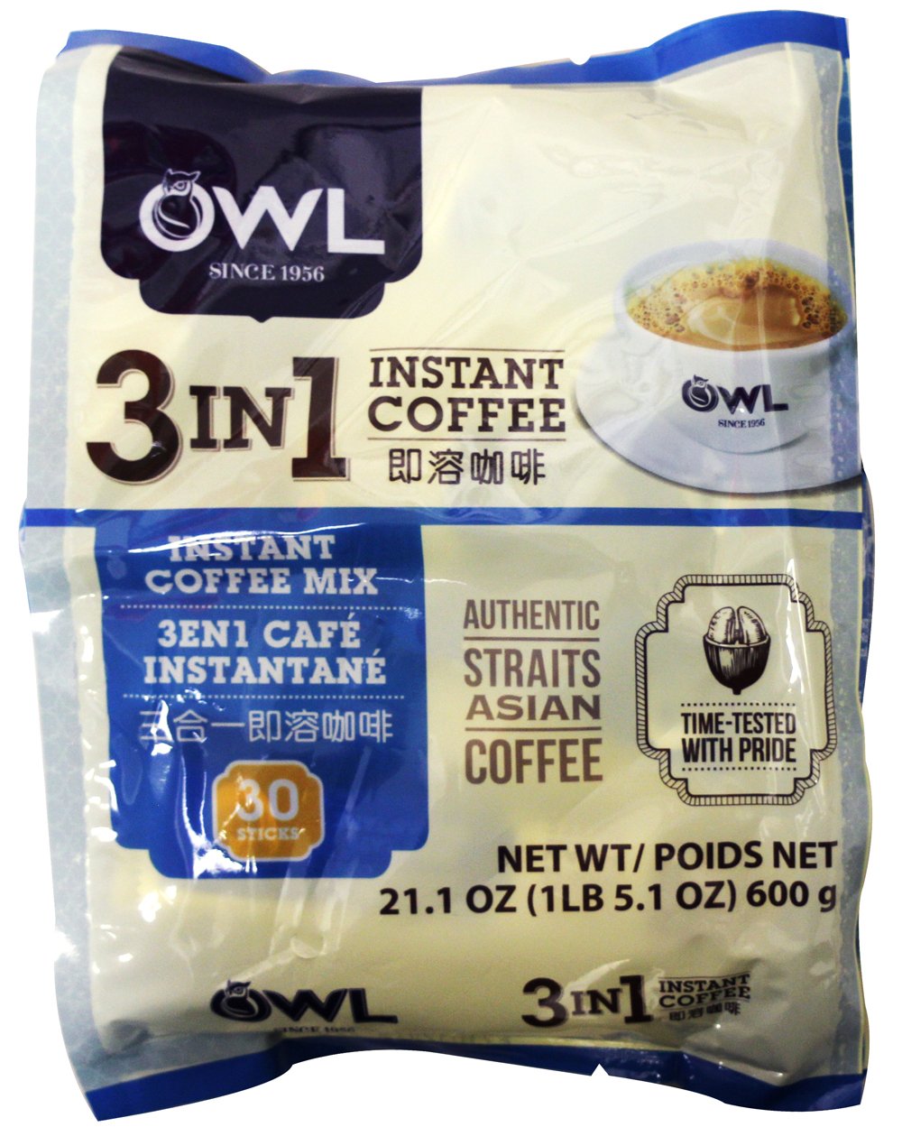 貓頭鷹即溶咖啡 Owl coffee 3-in-1 instant coffee drink mix - 30 sticks/21.1 oz
