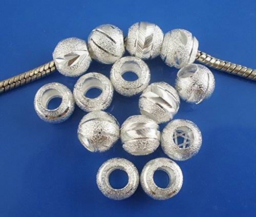 Ten (10) Star Glitter Spacer Beads for Snake Chain Charm Bracelets