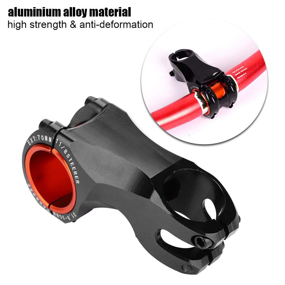 Stem, Lightweight Mountain Bike 17 Degree Alunimium Alloy Bike Tube Stem 31.8mm Replacement (Black)