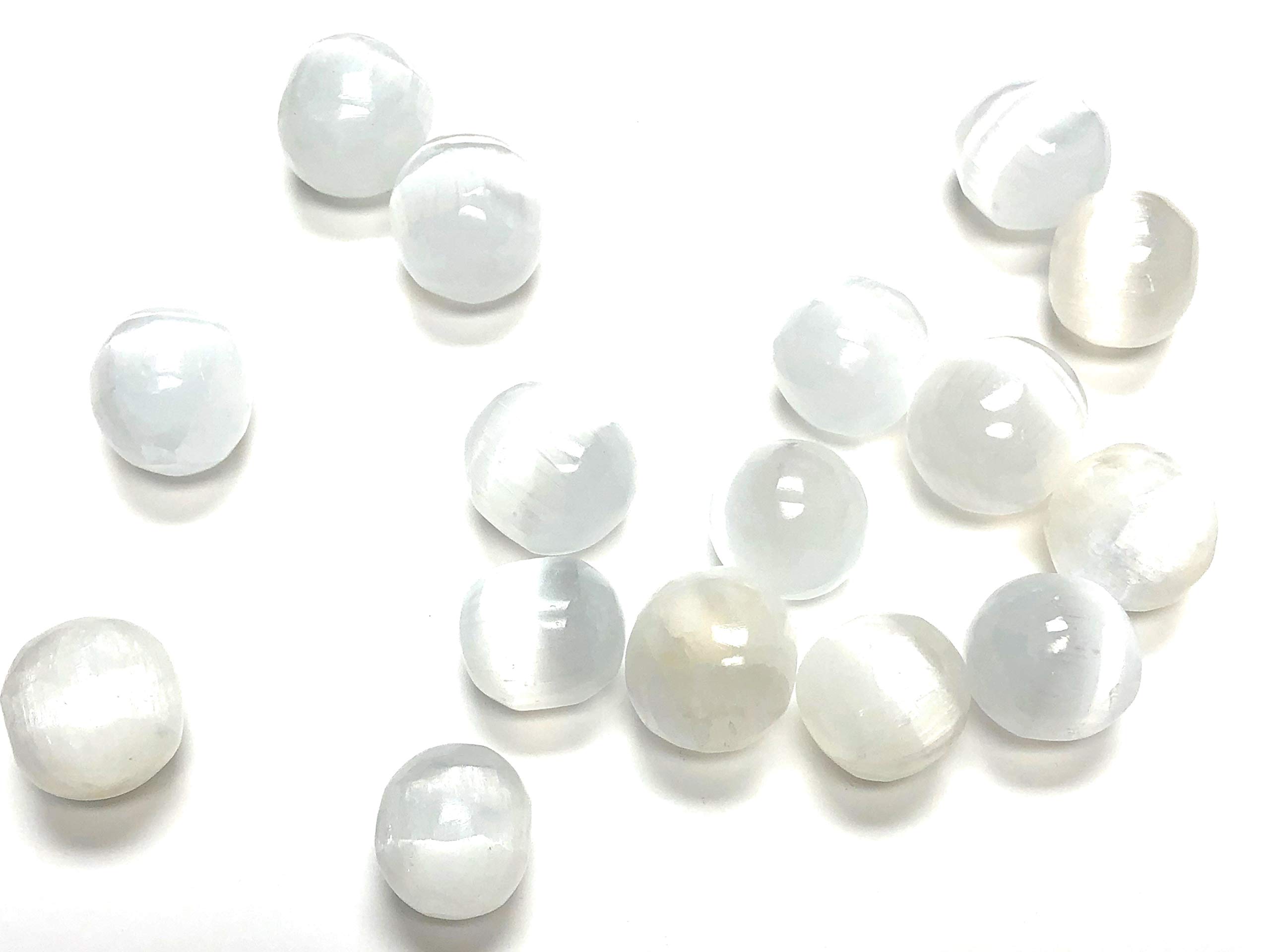 Zentron Crystal Collection Tumbled Selenite Pieces - 1" Stones in Velvet Bag 1 pc