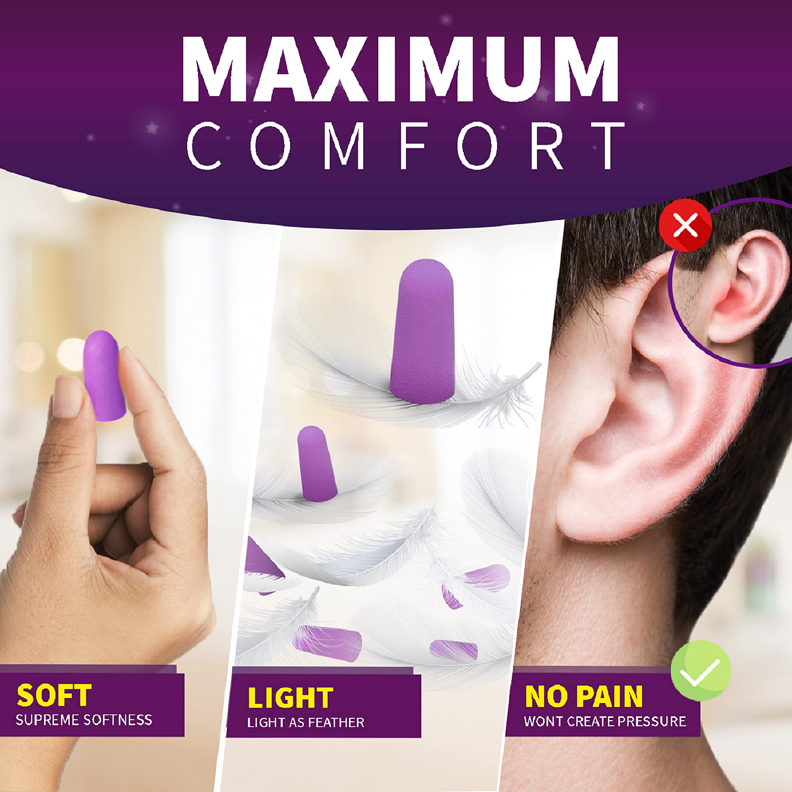 Soft Foam Ear Plugs 25 Pairs - Noise Cancelling Earplugs 32 dB NRR-for Noise Reduction Hearing Protection Aluminum Carry Case - for Sleeping Travel Concerts Shooting Study Work.