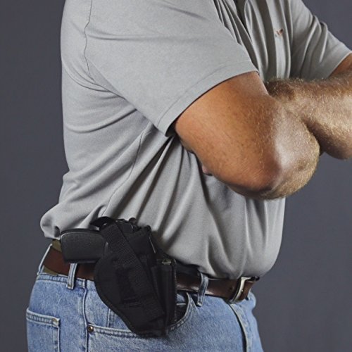 WYOMINGHolster LLC Hip Gun Holster fits Ruger Security-9 9MM Luger 4" BRL Smith & Wesson SW9VE 5900 Glock 19 23 30 Sima 9mm Taurus 24/7 Kahr CW 40 Springfield XD9 45 357 FITS Most 4-41/2 inch Autos 5