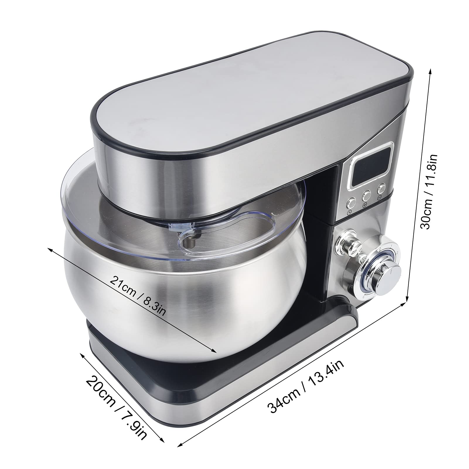 Stand Mixer, 6-Speed 500W Electric Kitchen Food Mixer Tabletop Dough Kneader with Timer Function and 5L Stainless Steel Bowl for Household Home Kitchen Baking, Making Cake, Cookie, Kneading(silver)