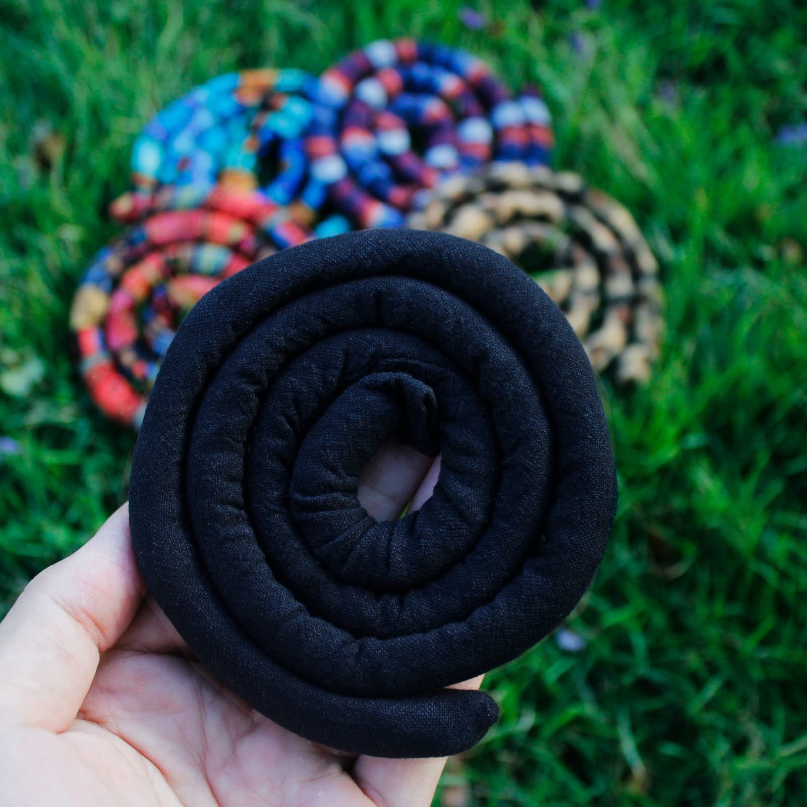 Spiral Lock Hair Tie Dreadlock Accessory Bendable Hair Ties for Women and Men Ponytail Holders Colorful Dreadlock Hair Tie Long Dreads Thick Curly Hair Holder (Midnight)
