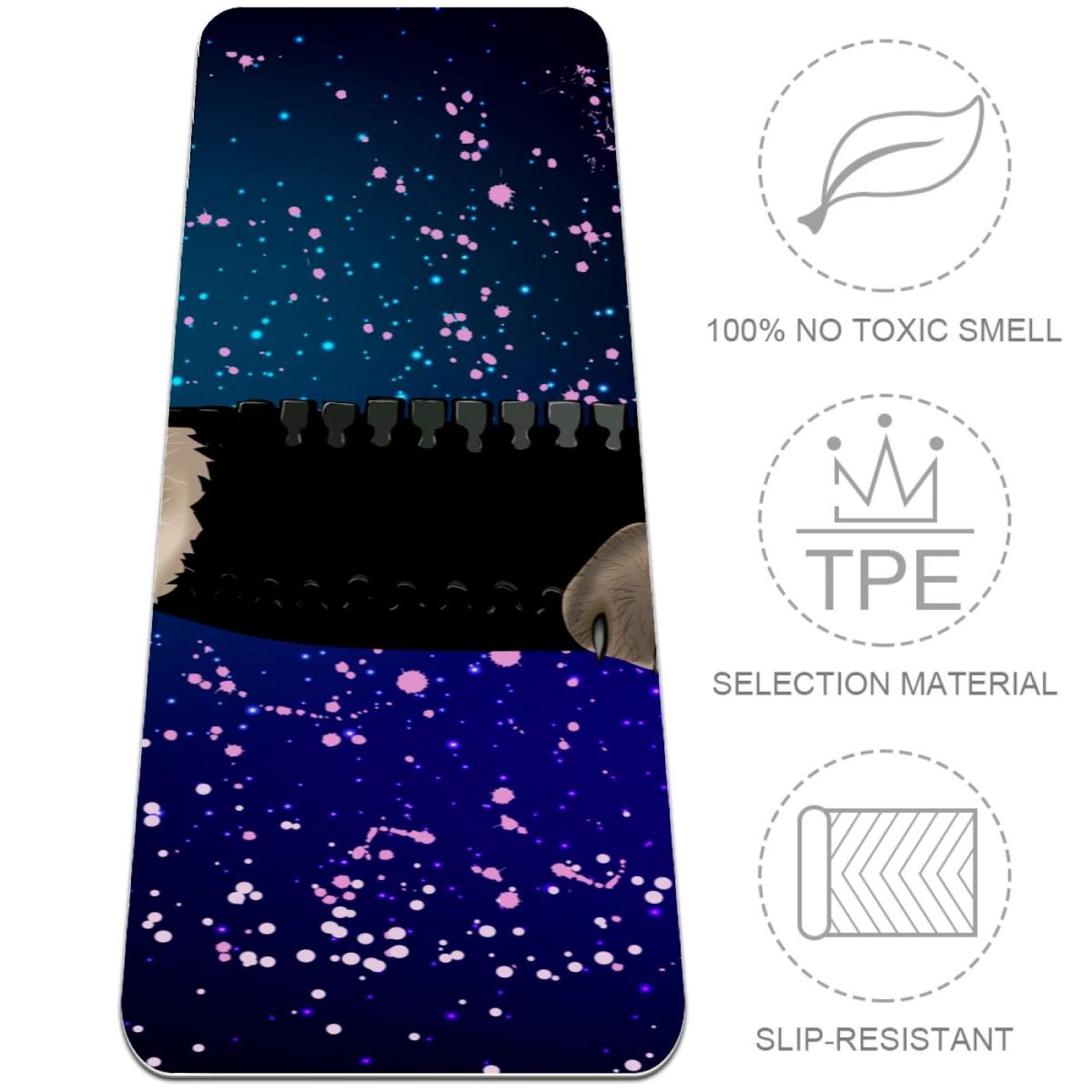 Yoga Mat, Yoga Mats for Home Workout, Workout Mat, Exercise Mats, Pilates Mat, Space and Cat Paw