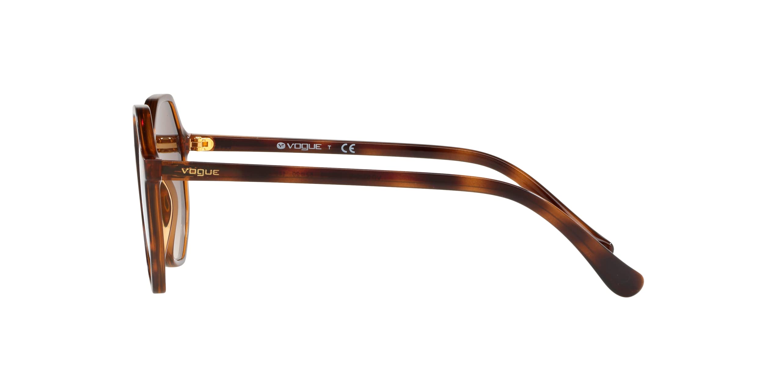 Vogue Eyewear Woman Sunglasses Top Havana/ Brown Transparent Frame, Brown Gradient Lenses, 52MM