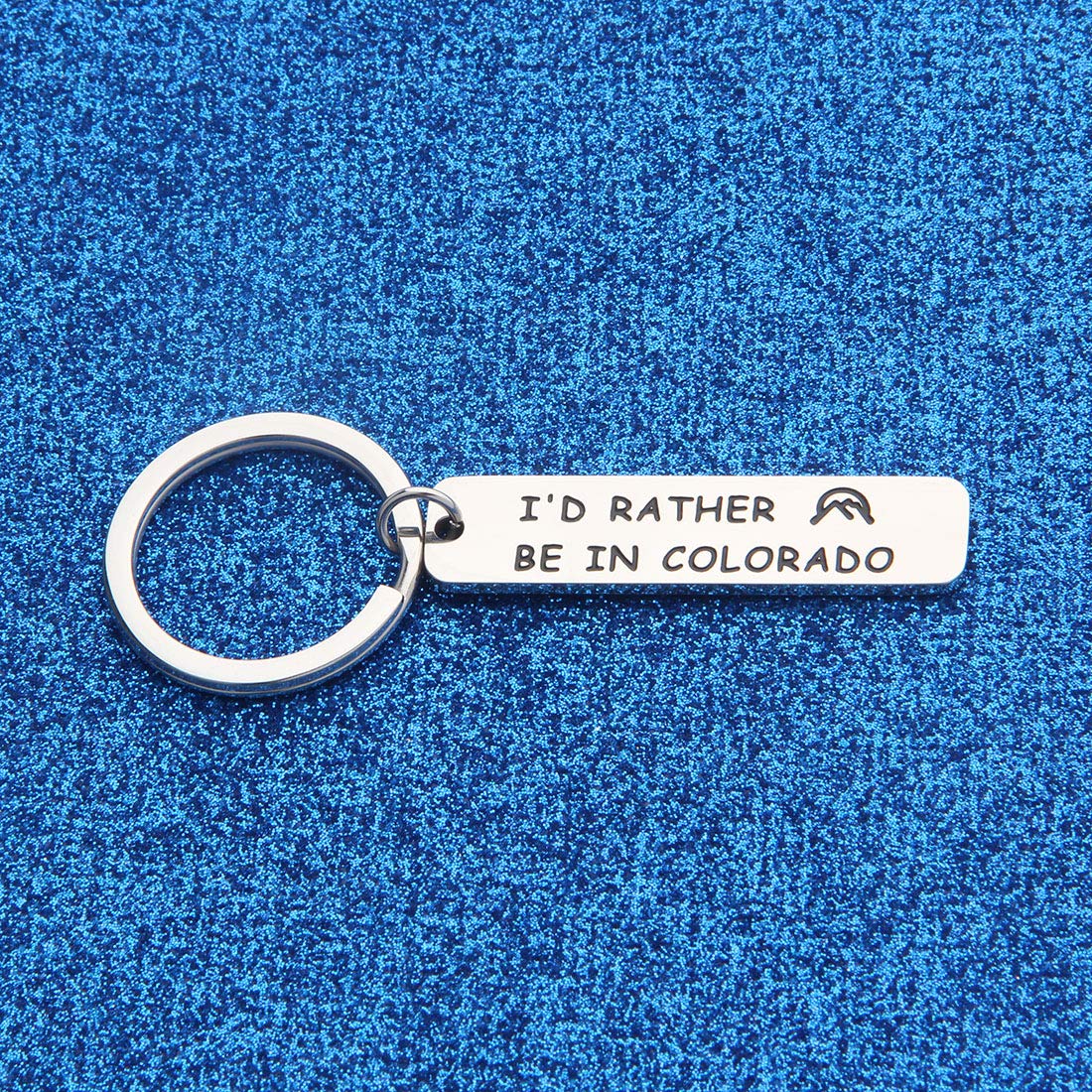 WUSUANED I'd Rather Be in Colorado Keychain with Mountain Sunrise Outdoors Relax Gift for Nature Lover (I'd rather be in Colorado)