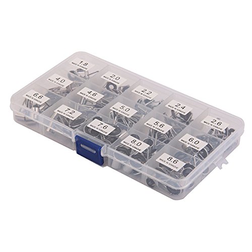 VORCOOL 75pcs Fishing Rod Pole Guides Tip Rings Repair Kit