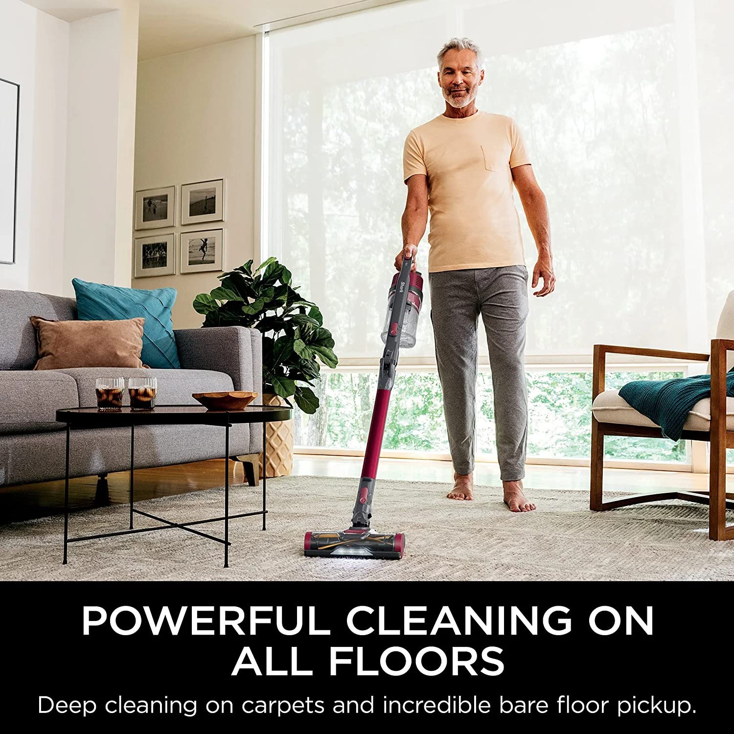 Shark QZ163H Pet Plus Cordless Stick Vacuum with Self-Cleaning Brushroll, MultiFLEX, Crevice Tool & Pet Multi-Tool, 40-min Runtime (Renewed) (Coral)