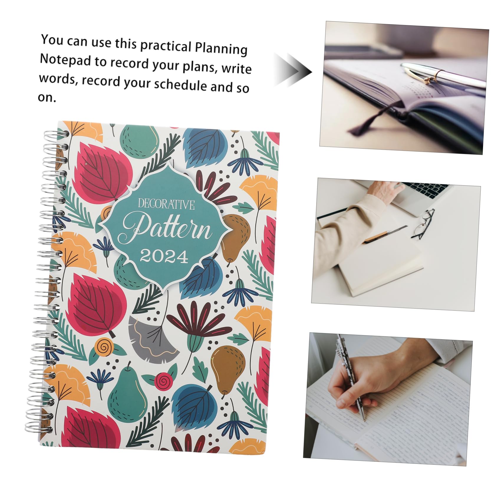Tofficu 2024 Note Book Spiral Notebooks Notepad Office Decor Note Pad Monthly Planner Office Accessory Academic Planner Office Supply Weekly Calendar Pad Tear off Schedule Work Tearable