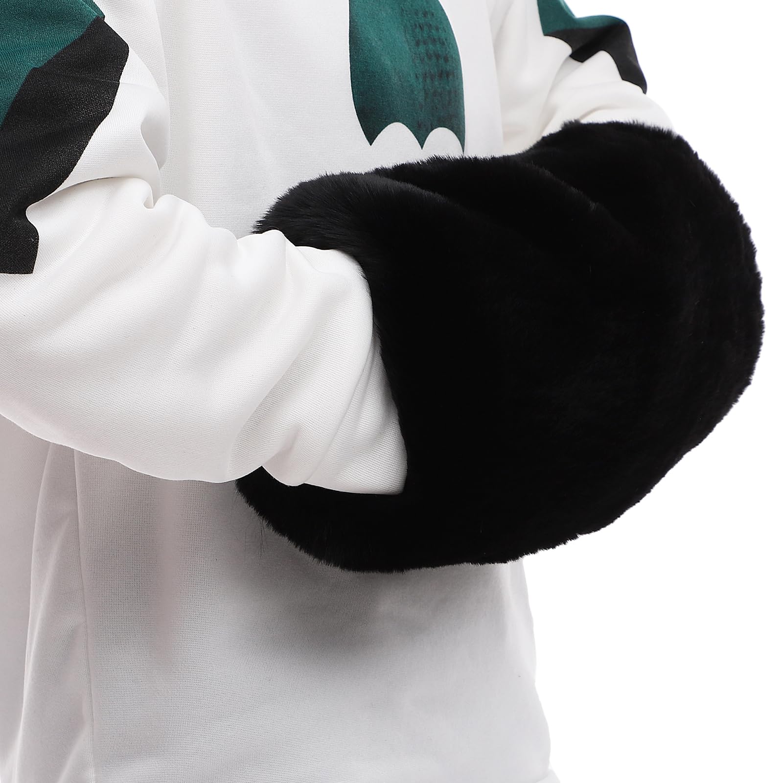 VORCOOL Faux Fur Hand Muffs Warm Winter Muffs for Women Girls Black