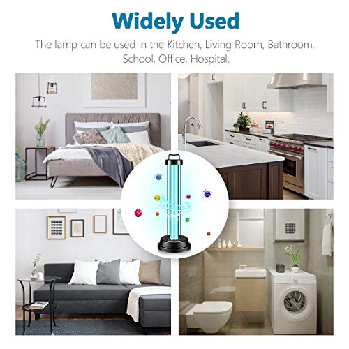 UV Germicidal Lamp Light Sanitizer with Ozone Bulb UV-C Light 46W Remote Control Timer 15 min/ 30 min / 1 Hour for Car Living Room Bedroom Household Kitchen Hotel Pet Area