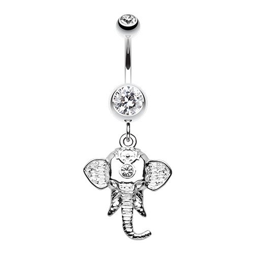 WildKlass Jewelry Shri Ganesha Elephant Belly Button Ring (Gold)