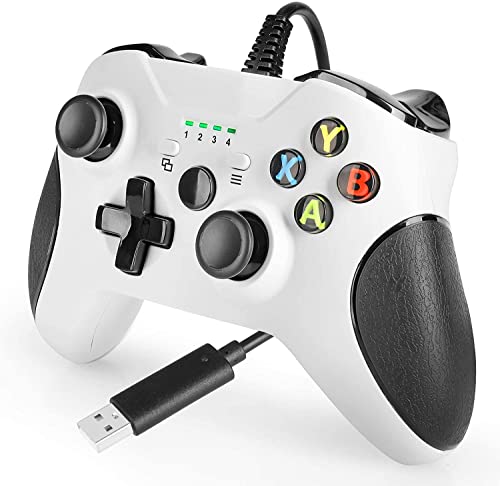 YCCSKY Wired Controller for Xbox One/Xbox Series X|S, Wired Game Controller with Mode Control, Dual Vbt and Novel Design for Xbox One/X/S/PC with Windows 7/8/10 (White)
