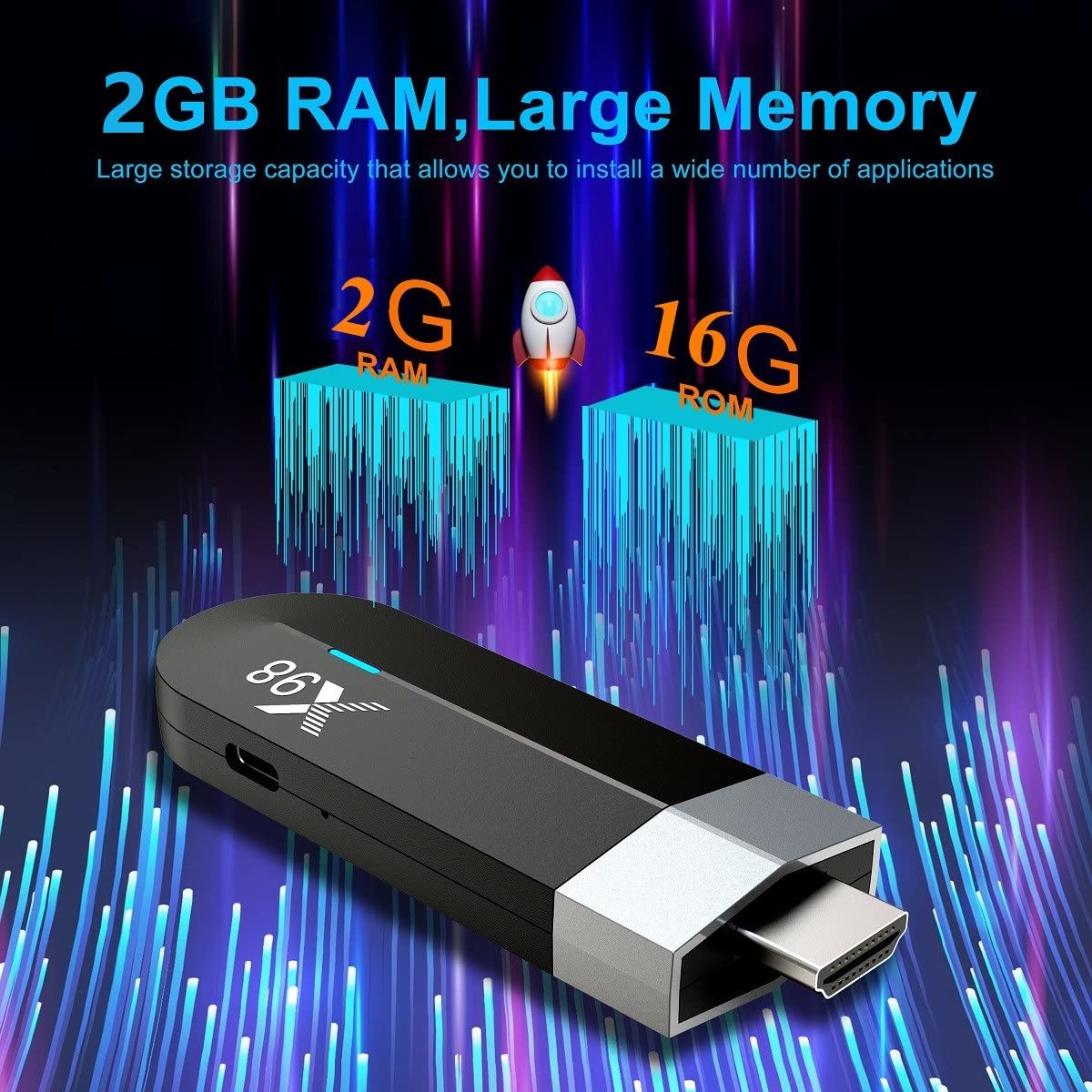 Sofobod X98 TV Stick Android 11.0 TV Box 2GB RAM 16GB ROM 2.4G/5G Dual WiFi BT 4.1 Smart TV Stick H.265 Decoding HD 4K