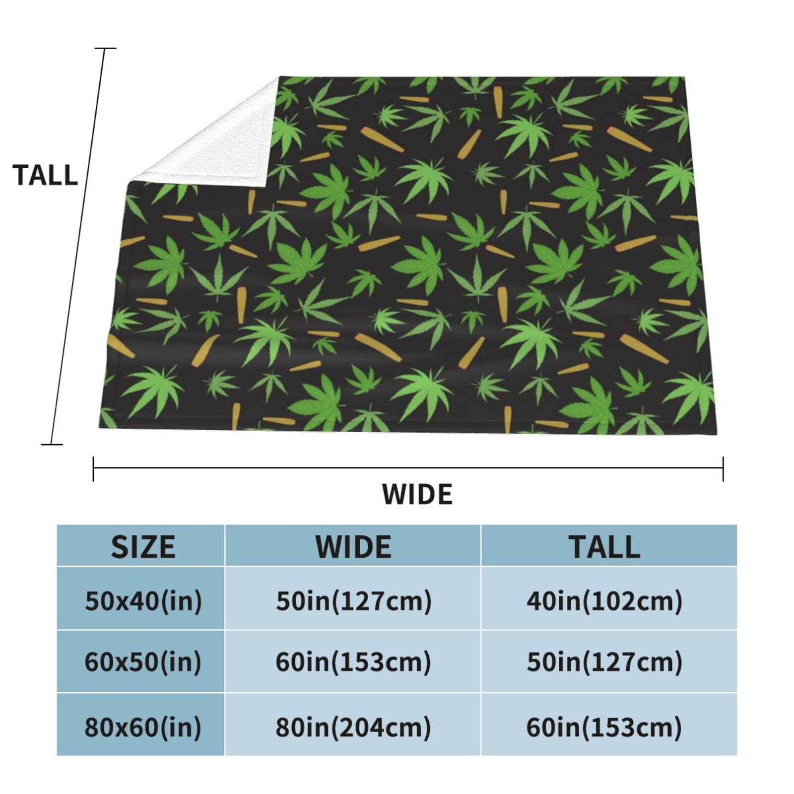 Weed Marijuana Smoker Fleece Throw Blanket Full Size Soft Fuzzy Blanket and Throws 80"X60" for Beding Boho