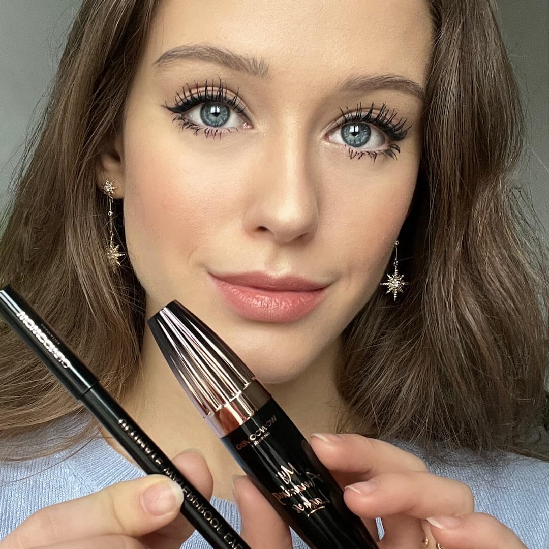 WOWCOMBO Ultimate Waterproof Eyeliner Pencil with Built-in Sharpener - Smudge-Proof - Long Lasting - Stays On All Day - Creates Bold & Defined Lines - Eye Makeup for All Ages & Skin Types (BLACK)