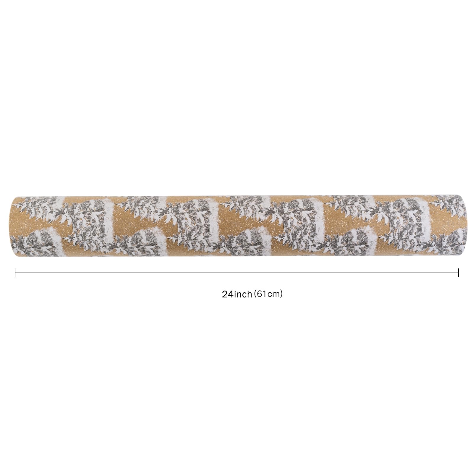 RUSPEPA Christmas Wrapping Paper, Jumbo Roll Kraft Paper - White Christmas Tree Design for Holiday Gift Wrap - 24 Inches x 100 Feet