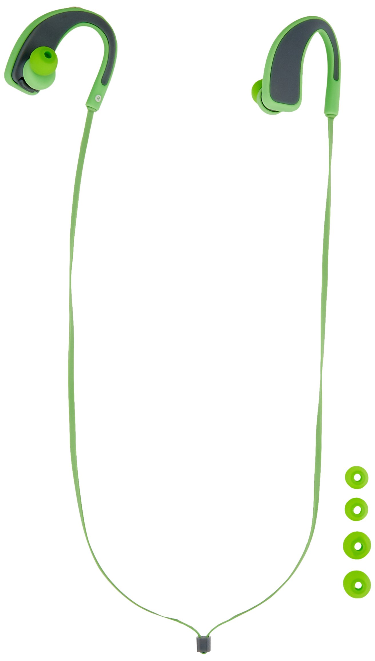 Sharper Image SBT528GR Bluetooth Active Fit Wireless Earbuds with Microphone, Volume Control, Green