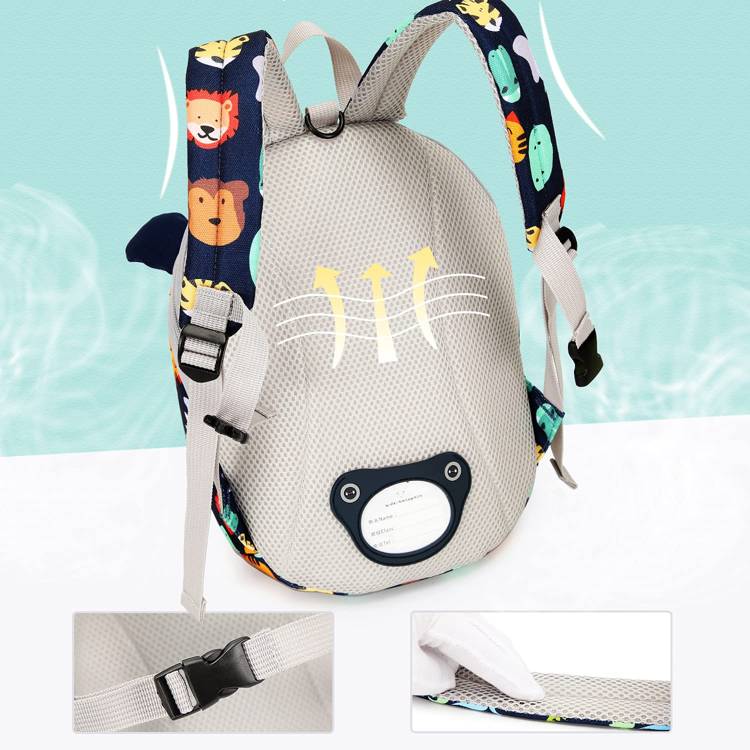 willikiva Dinosaur Toddler Mini Backpack Children Kids Baby Safety Harness Leash Waterproof Boys and Girls(Zoo,Small Age1-2)