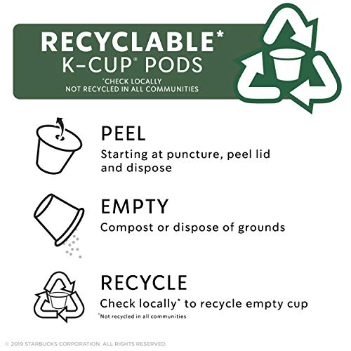 Starbucks Dark Roast K-Cup Coffee Pods with 2X Caffeine, for Keurig Brewers, 6 boxes (60 pods total)