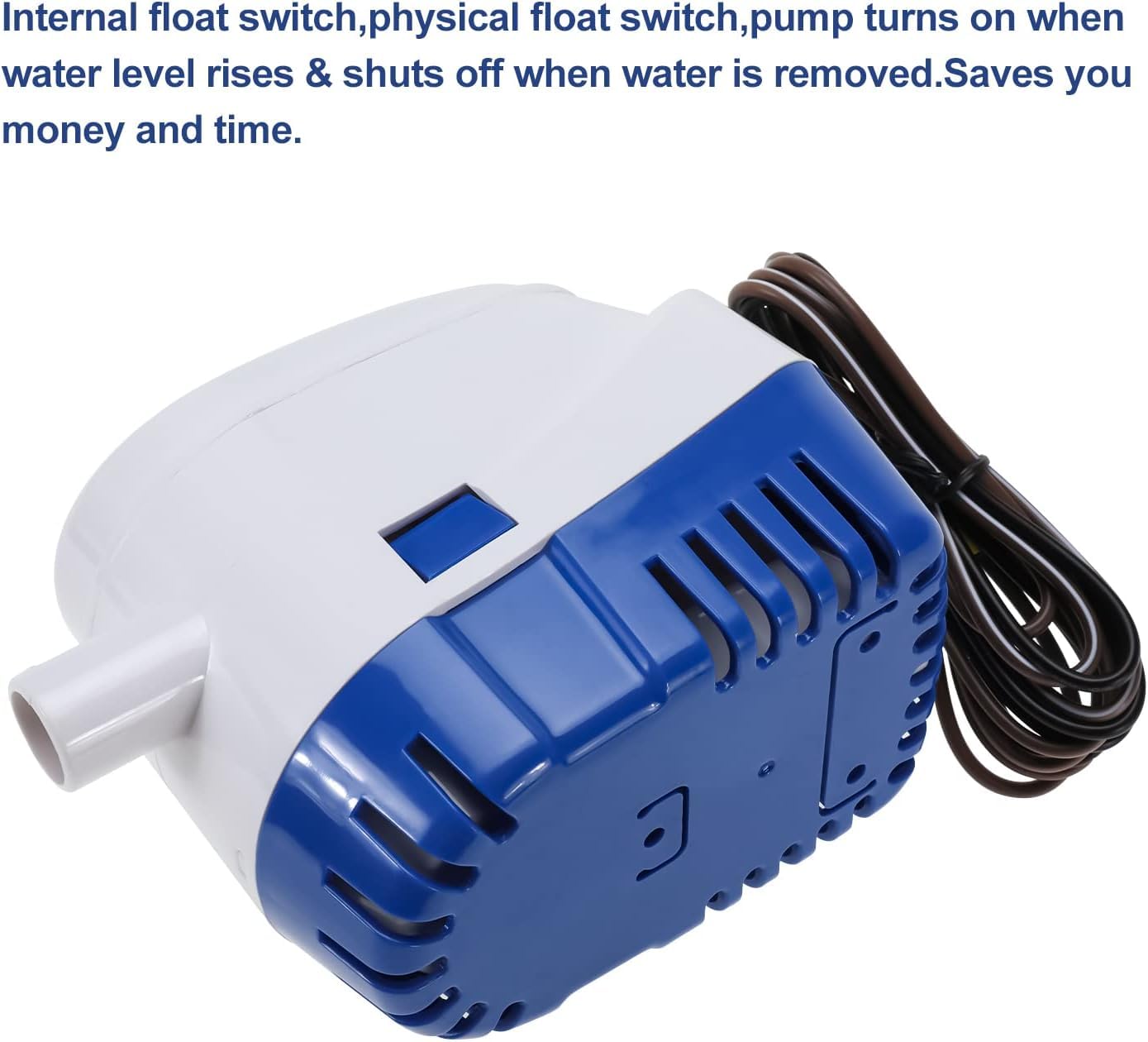 Yuelianart Auto Bilge Pump,1100GPH 12v 1-1/8" Outlet Dia. Automatic Bilge Pump,Built-in Auto Float Switch Submersible Pump for Boat (1100GPH)