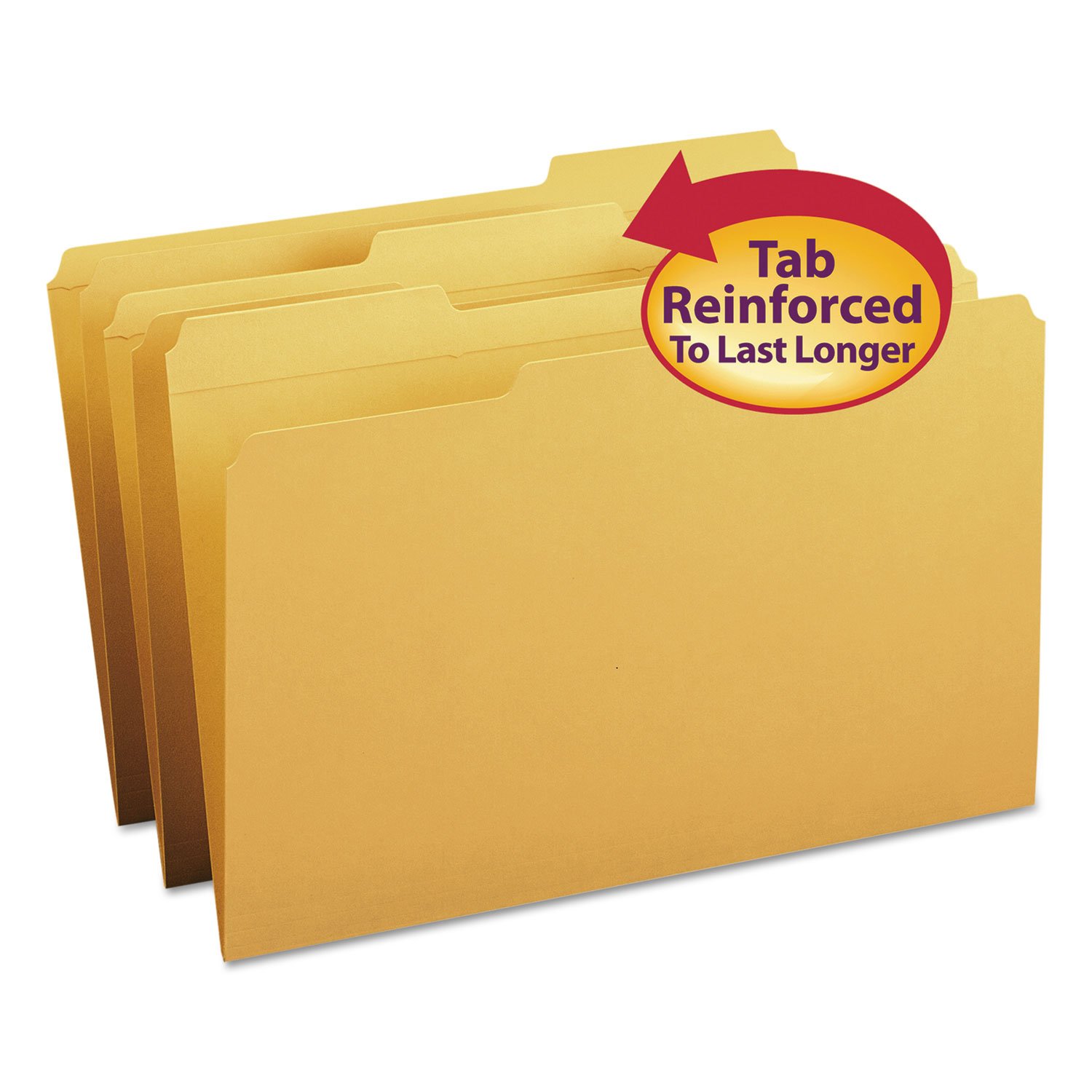 Smead 17234 File Folders 1/3 Cut Reinforced Top Tab Legal Goldenrod 100/Box
