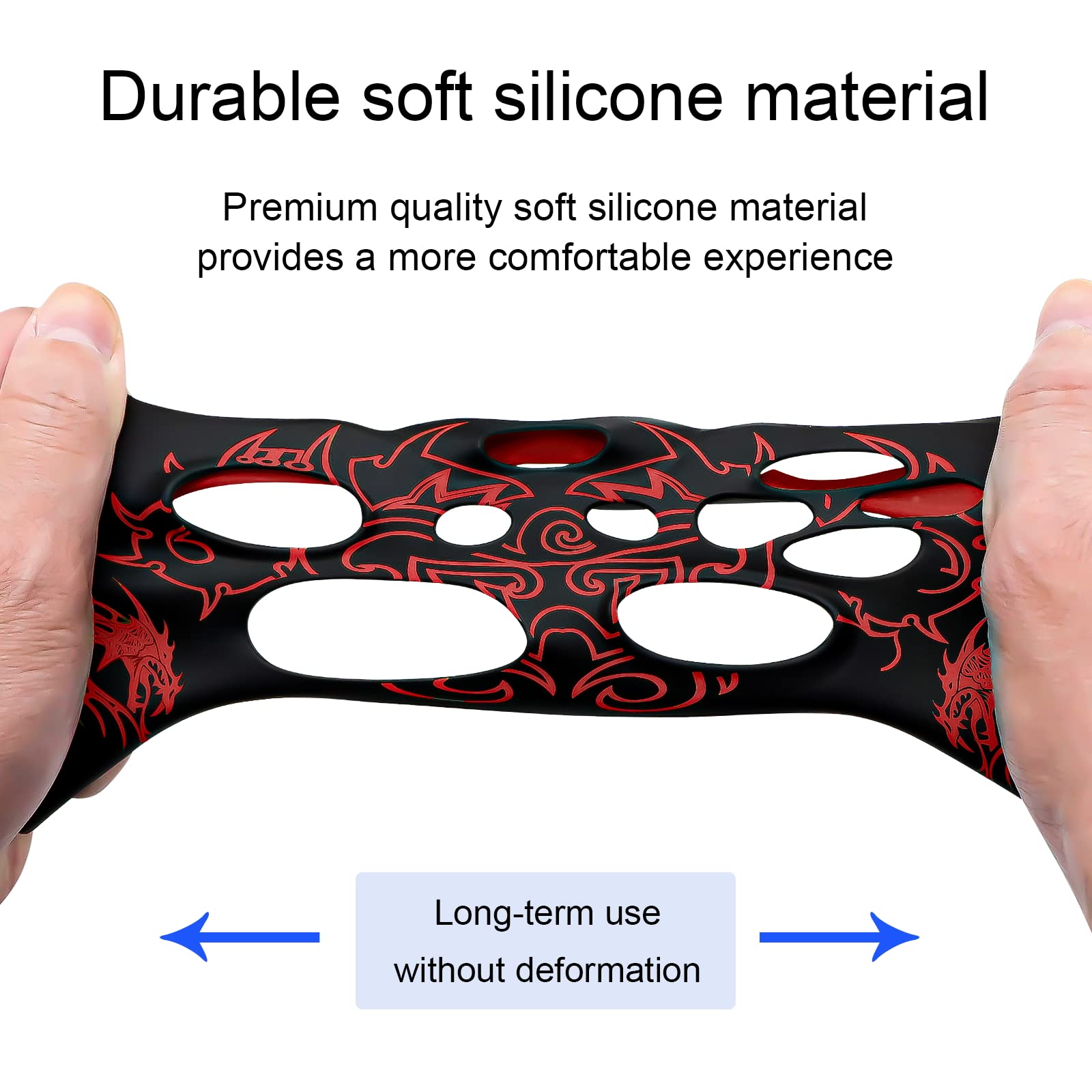 Xbox-One Controller Skin, BRHE Anti-Slip Silicone Cover Protector Case Accessories Set for Microsoft Xbox 1 Wireless/Wired Gamepad Joystick with 2 Thumb Grips Caps (Red)