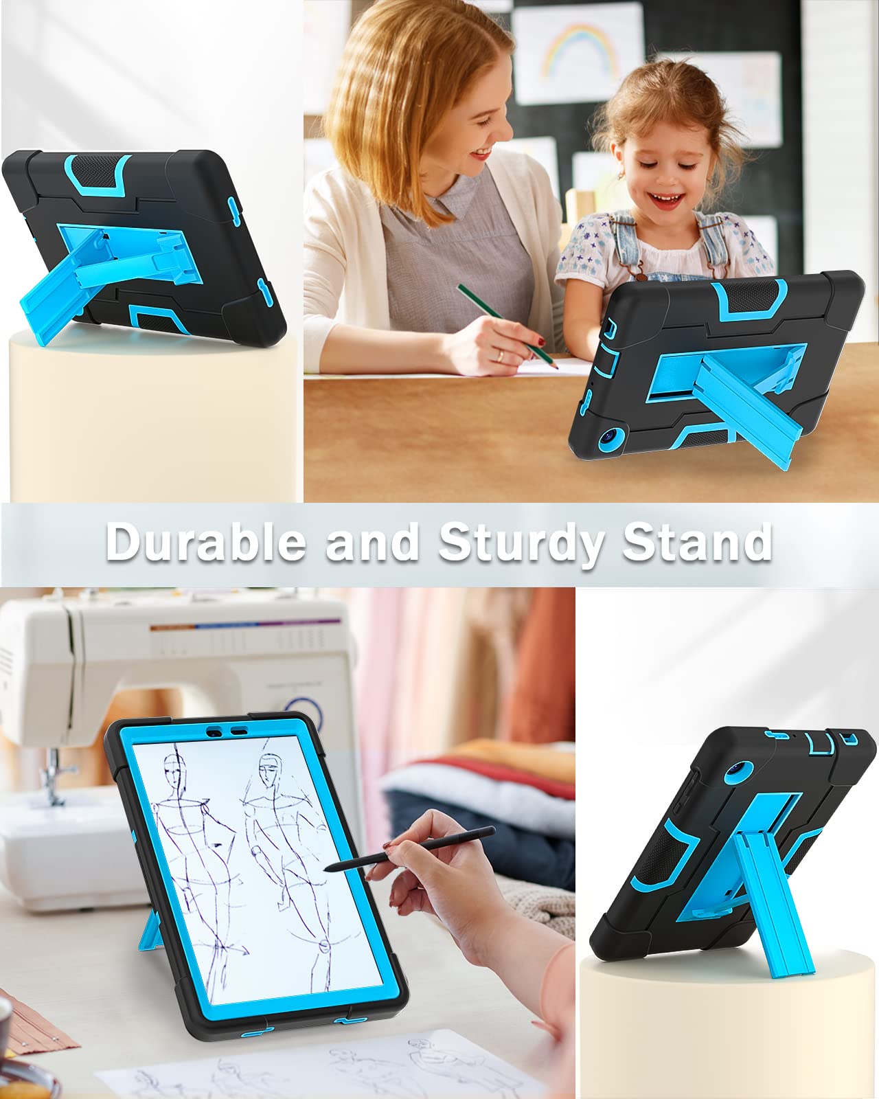 WESOROL Case for TCL Tab 8 LE Case,TCL Tab 8 LE Tablet Case with Kickstand,Rugged Military Grade Shockproof Kids Case for TCL Tab 8LE 9137W / TCL Tab 8 WiFi 9132X