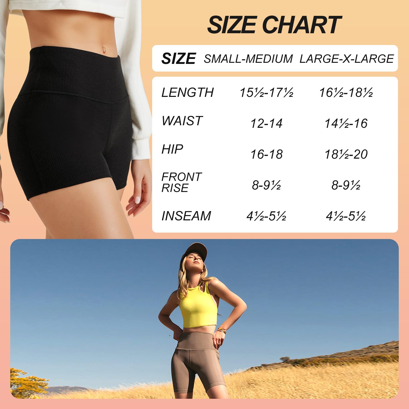 YOLIX 7 Pack High Waisted Biker Shorts Women - 5’’ Soft Black Yoga Workout Shorts