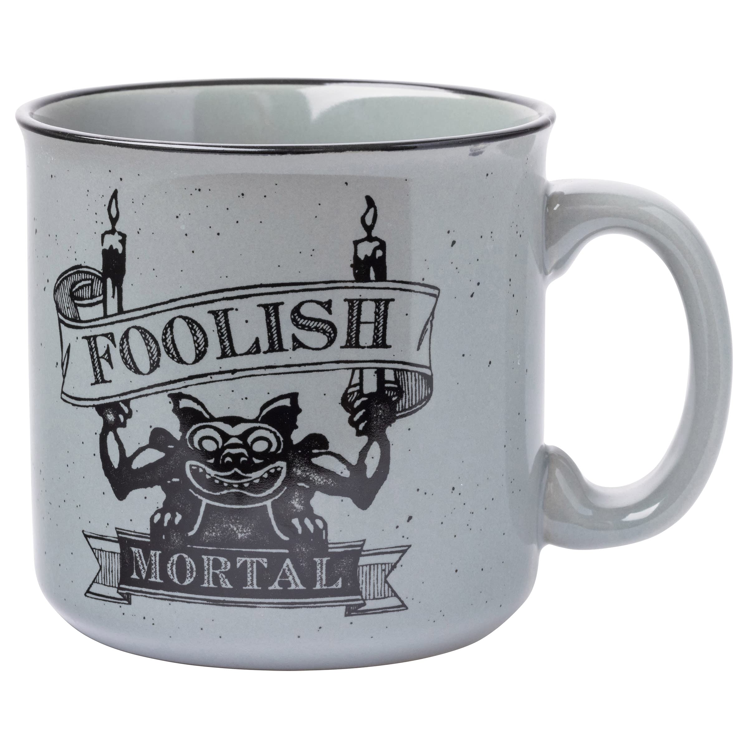 Silver Buffalo Disney Haunted Mansion Foolish Mortal Ceramic Camper Mug, 20 Ounces, 1 Count (Pack of 1)
