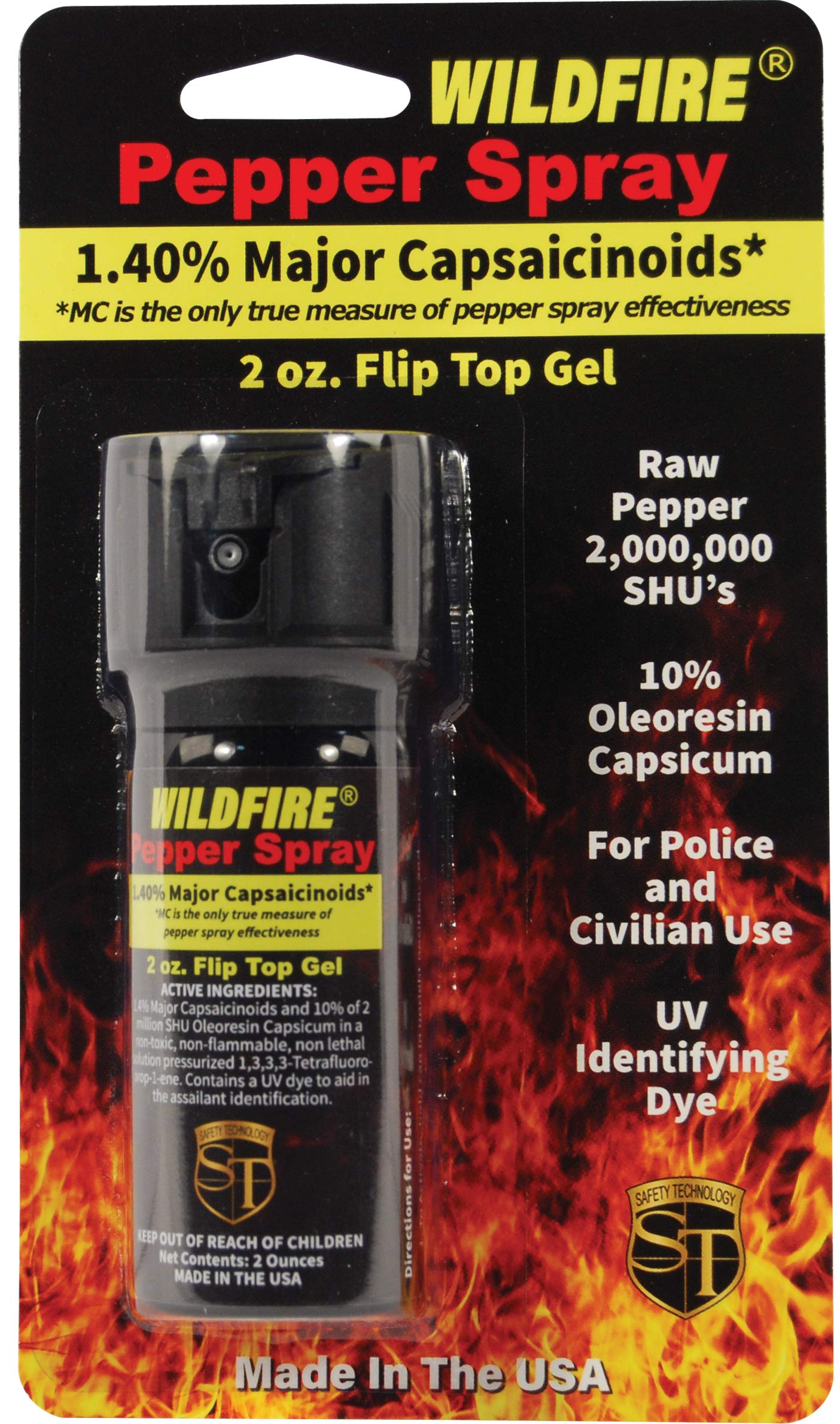 Wildfire Pepper Spray Gel Bundle - Lot of two - (2) Wildfire Pepper Spray Gel Units - 2 oz and 4 oz (1 of each)