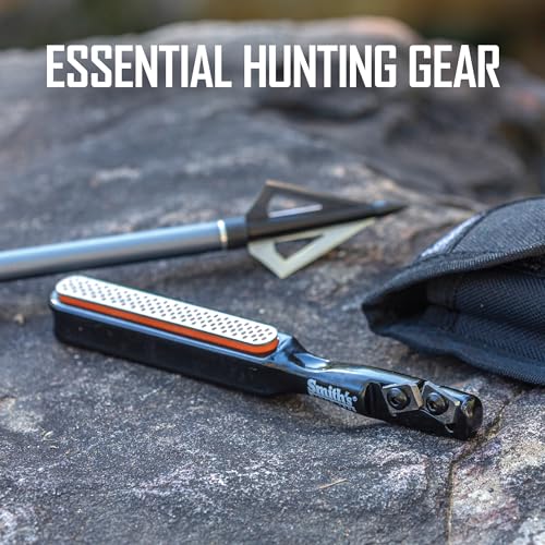 Smith’s 50047 Edgesport Stick Knife & Broadhead Sharpener – Portable Sharpener – Hunting & Archery Tool Sharpener – Carrying Pouch – Carbide & Diamond Stone – Pocket Knife Sharpener