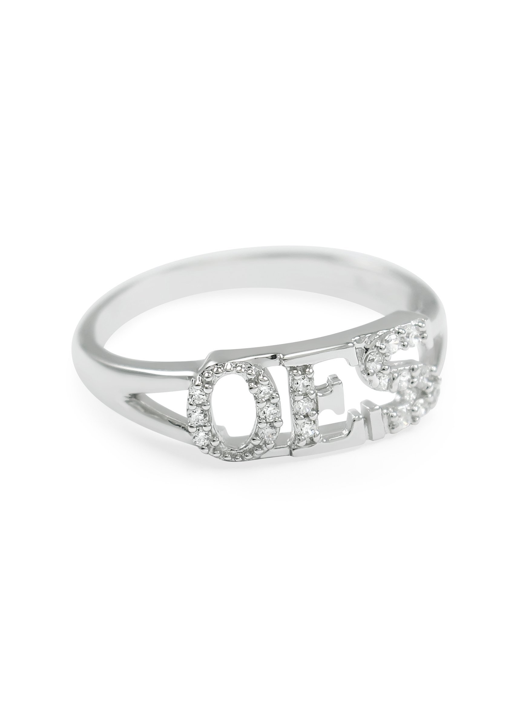 The Collegiate Standard OES Sterling Silver Ring set with Czs size 9