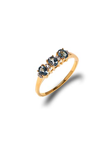 YoTreasure 0.46 ct. t.w. London Blue Topaz 10kt Gold Eternity Band Ring