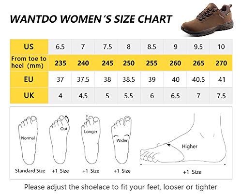 wantdo Women's Work Sneaker Low Cut Hiking Boots Hydroguard Waterproof Backpacking Shoe Brown 9 M US