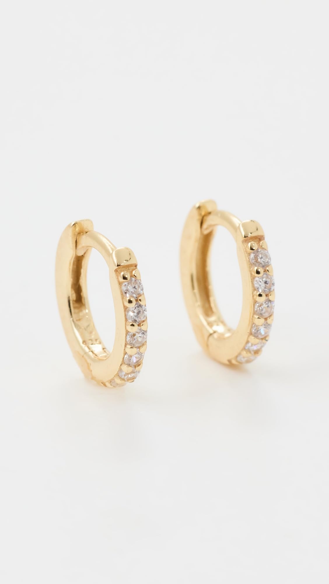 SHASHI Women's Katerina Hoop Earrings, Gold/Clear, One Size