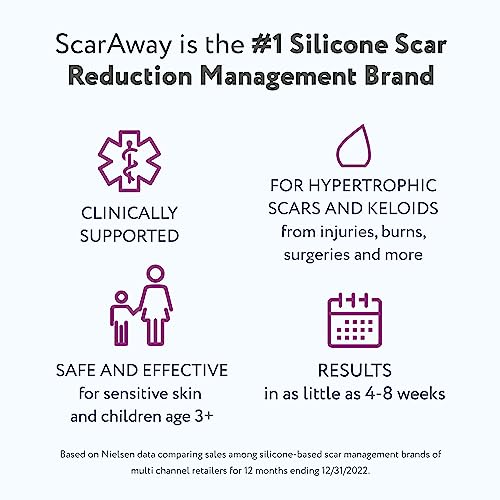 ScarAway Silicone Scar Gel, Helps Improve Size, Color & Texture of Hypertrophic & Keloid Scars from Injury, Burns & Surgery, Water Resistant, 10g (0.35 Oz)