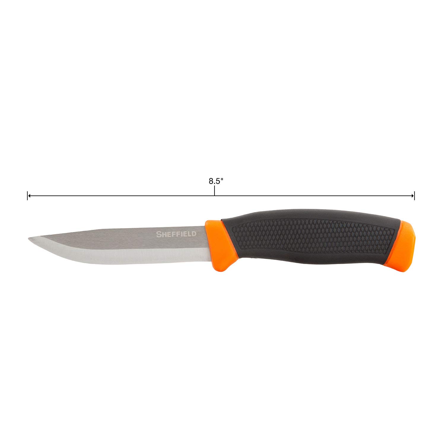 Sheffield 12182 Cervus 4 Inch Drop Point Fixed Blade Full Tang Hunting Knife with Sheath, Slip Resistant ABS Handle, Hunting, Skinning, Fishing & More