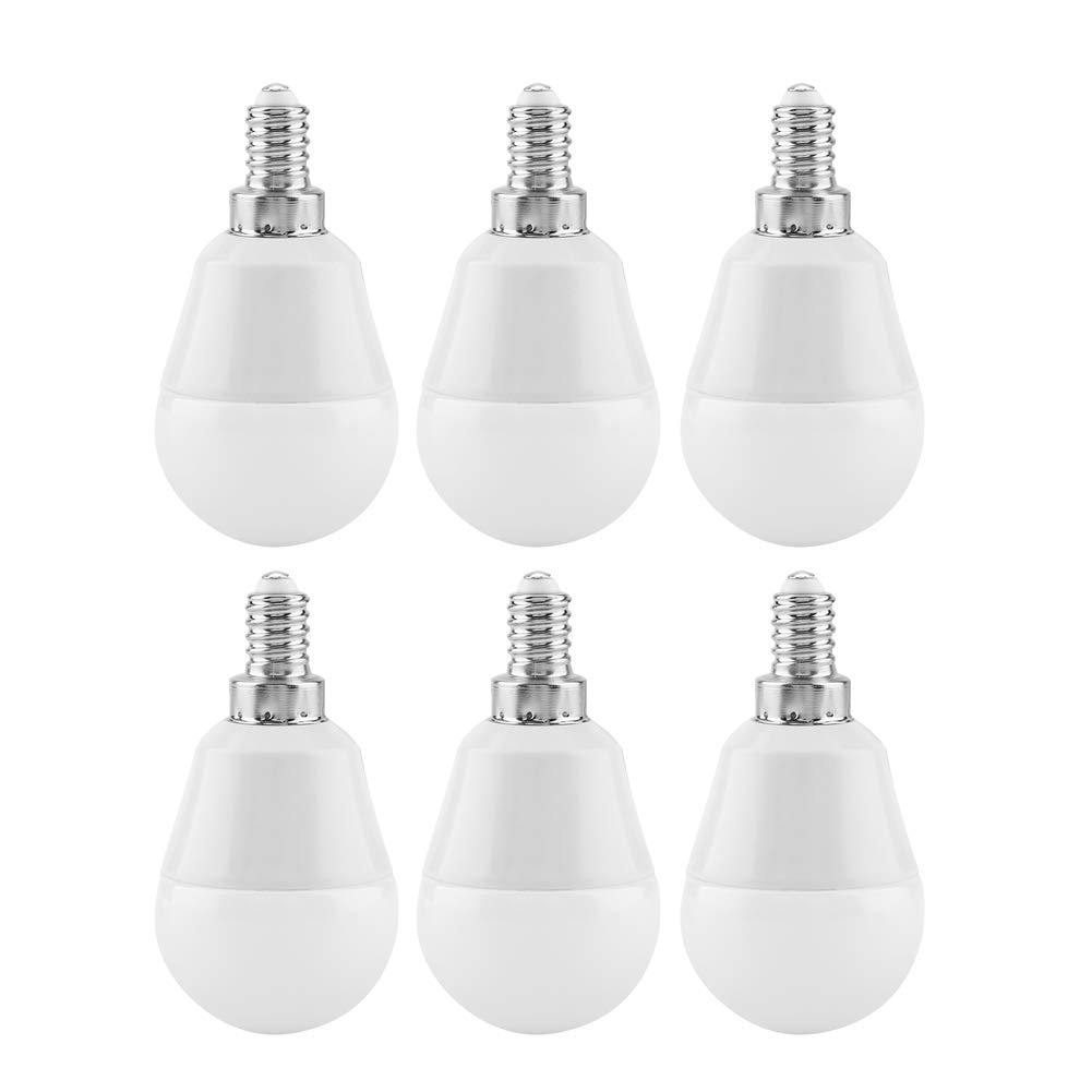 Ymiko LED Light Bulbs, G45 5W E12 Base Candelabra LED Bulbs Dimmable, Warm White 3500K Replacement Decorative Bulbs for Chandelier and Vanity, Pack of 6