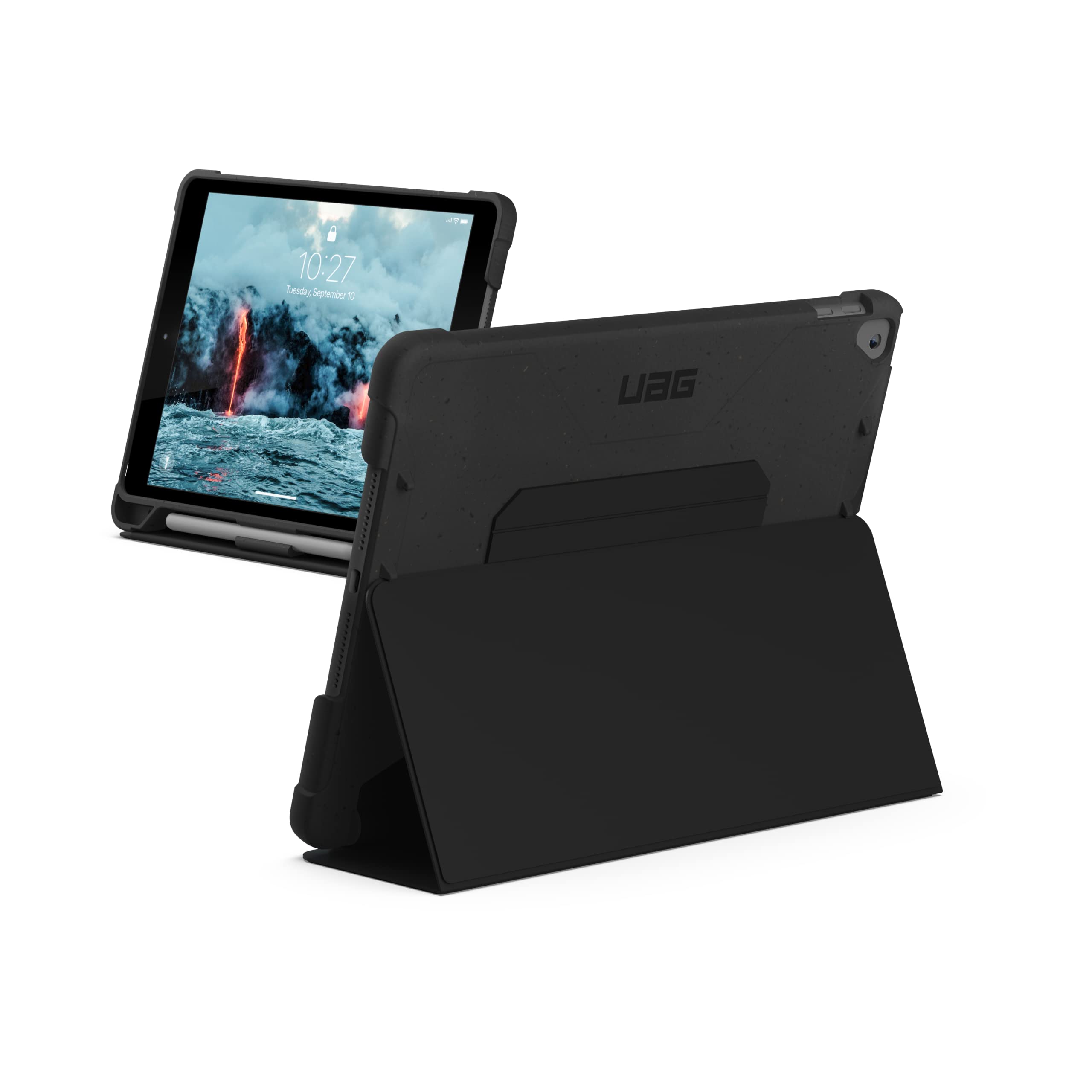 URBAN ARMOR GEAR UAG Designed for iPad 10.2 inch 9th Generation 2021 & iPad 8th Generation 2020 Case Green Olive Rugged Multi Angle Stand Folio Pencil Holder Biodegradable Outback Protective Cover