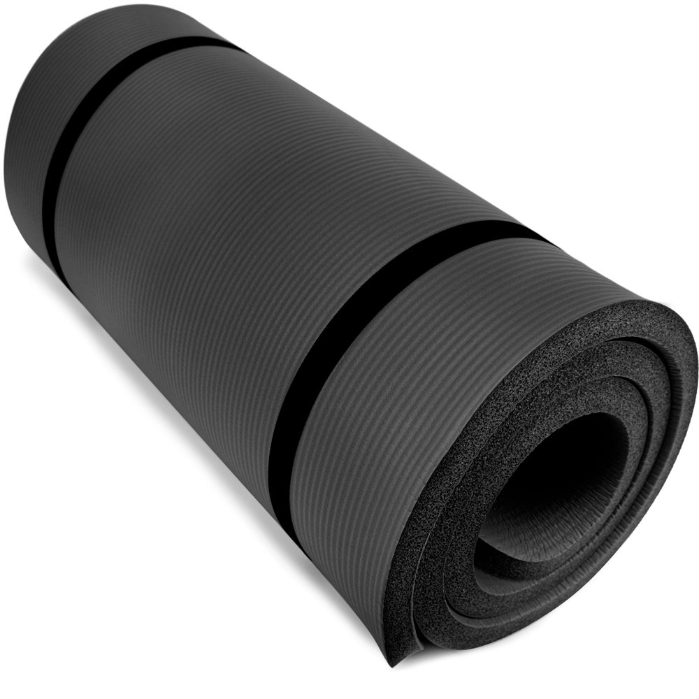 Yoga Cloud 4-pack - 1" Extra Thick Fitness Mats with Shoulder Strap - Soft Non Slip Exercise Pad for Pilates, Stretching, Gym Classes, Home Workout, Camping, Physical Therapy & Joint Relief (Mixed)