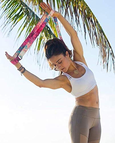 YOGA DESIGN LAB | The Yoga Strap | Luxurious, Extra Long, Super Soft, Eco Printed | Studio Quality, Adjustable | Safely Stretch Further and Hold Longer | 8 ft Long (Tribeca Sand, 8ft)