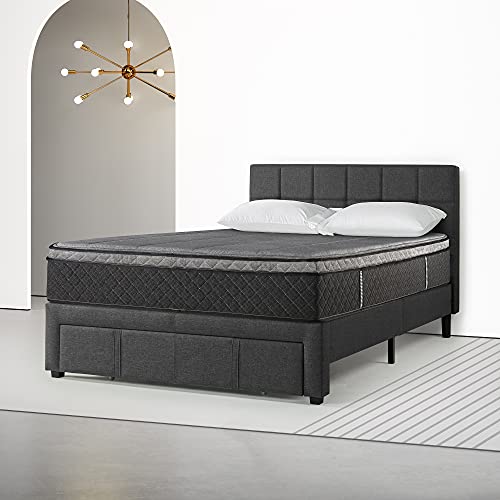 Zinus 12 Inch Euro Top Pocket Spring Hybrid Mattress/Pocket Innersprings for Motion Isolation/Bed-in-a-Box, Queen