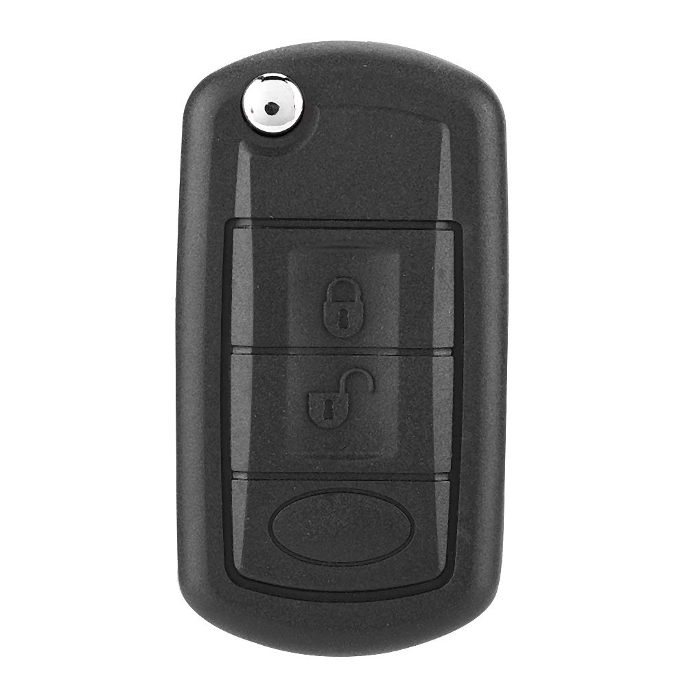 Terisass 3 Buttons Car Keyless Entry Remote Control Flip Folding Key Case Shell with Key Embryo Replacement Auto Key Fob Shell Case with Uncut Blade for Range Rover Sport