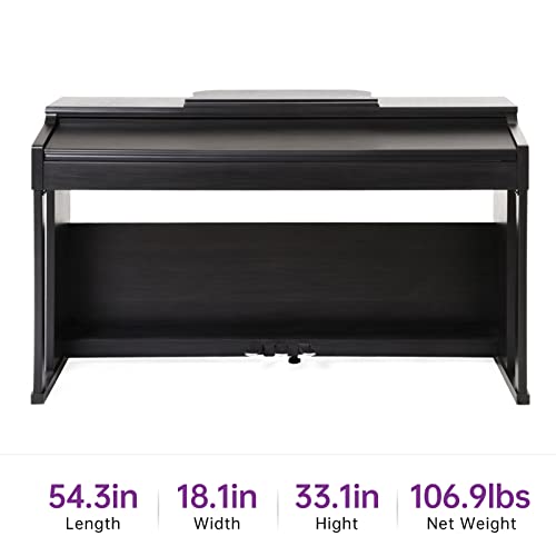 The ONE Lighted-up Digital Piano, Smart Teaching Piano Keyboard with 88 Hammer Action Keys for Beginner/Adult, Full Size Weighted Keyboard with 3 Pedals/Free APP/Bluetooth/MIDI/Headphone Output